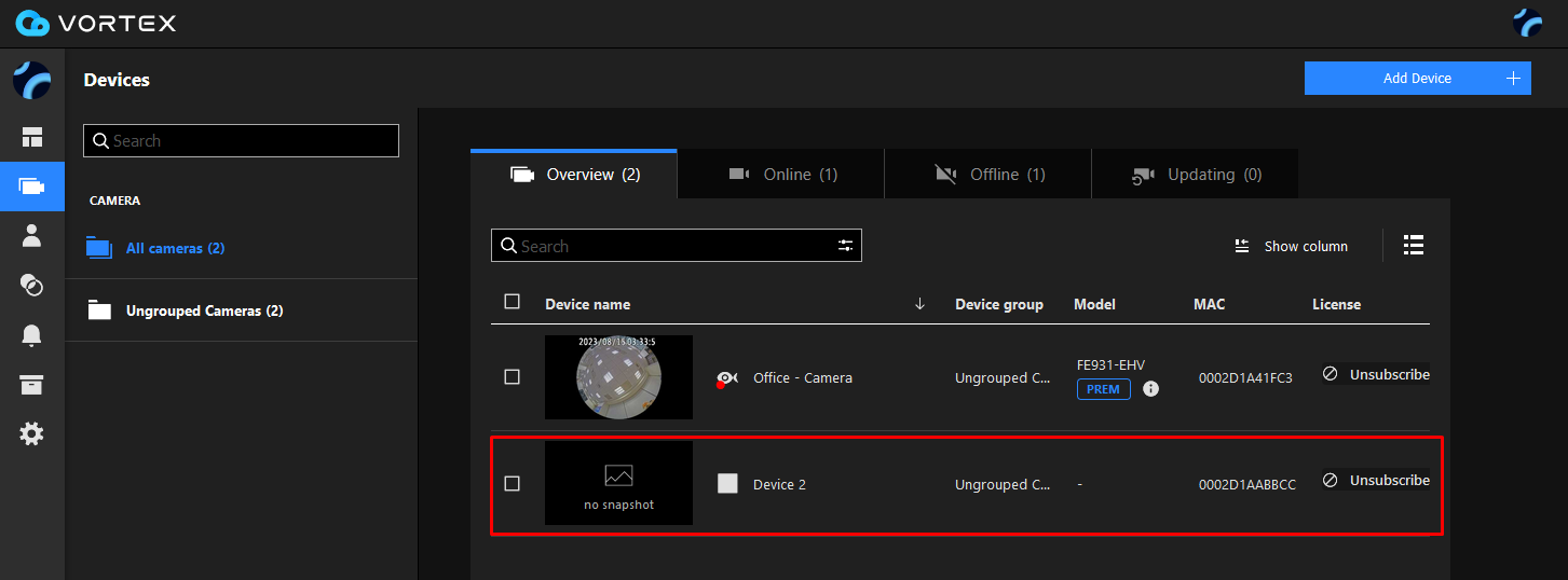 [VORTEX Portal] Where can I check the DEVICE ID information in the ...