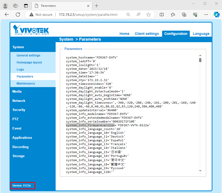 Where can I find the firmware version of my VIVOTEK camera? – VIVOTEK Support Center