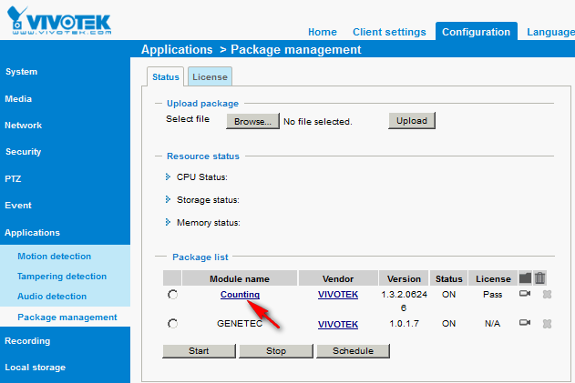 [Application Package][2D Counting] Why can't I properly load the counting package webpage ...
