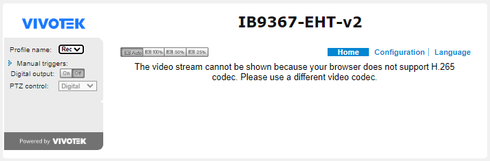 [All cameras] Why does my browser show "Video stream cannot be shown ...
