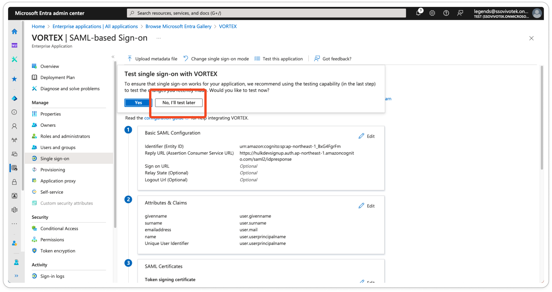 [VORTEX] How to Configure SSO with Microsoft Entra ID (formerly Azure ...