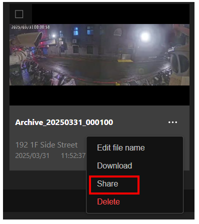 [VORTEX Portal] How can I share an archive file with someone outside my ...