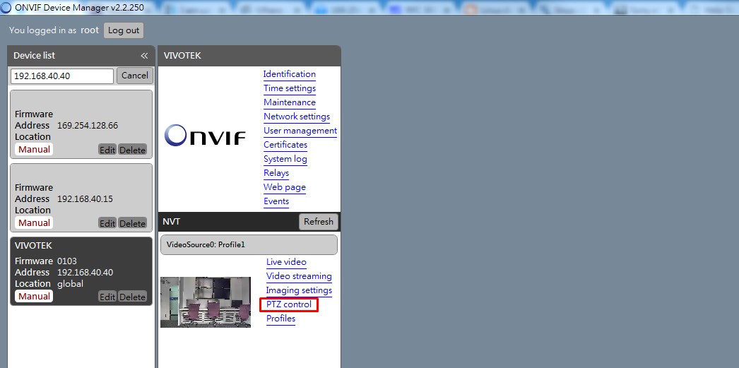 [Speed dome] How to test PTZ functionalities in the ONVIF Device ...